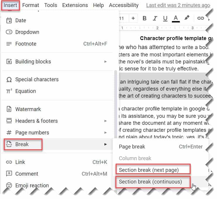 How To Add Section Break In Google Docs Google Docs Tips Google How To Add Section Break In Google Docs Google Docs Tips Google
